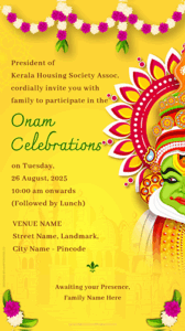 Onam Invitation Card for WhatsApp - Happy Invites Ecard Maker