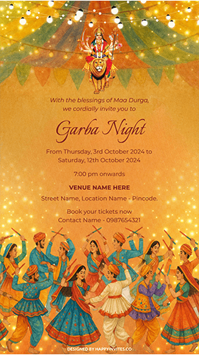 Garba Invitation Card Maker | Dandiya Invites - Happy Invites