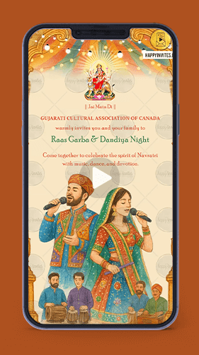 Dandiya Night Invitation Card | Navratri Garba Invite - Happy Invites