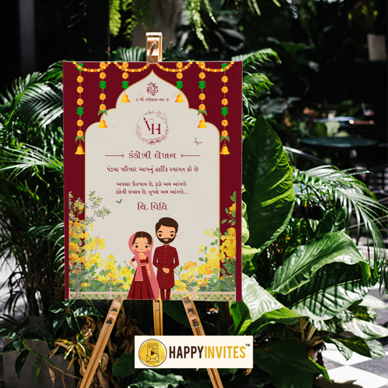 Kankotri Lekhan Welcome Board - Happy Invites